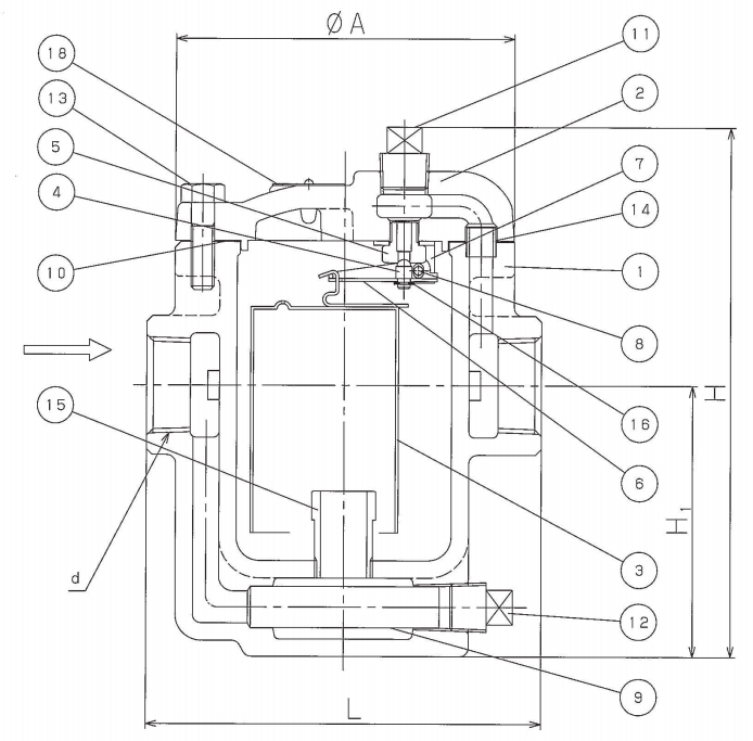 Ductile Iron Inverted Bucket Steam Trap with Integral Strainer